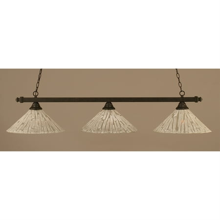 Square 3 Light Bar Shown In Dark Granite Finish With 16" Italian Ice ...