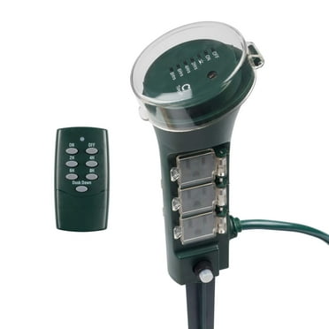 Westek TM19DOLB 6-Outlet Photocell Stake Timer, Green - Walmart.com