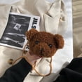Cartoon bear head crossbody bag, plush bag, simple shoulder bag, cute ...