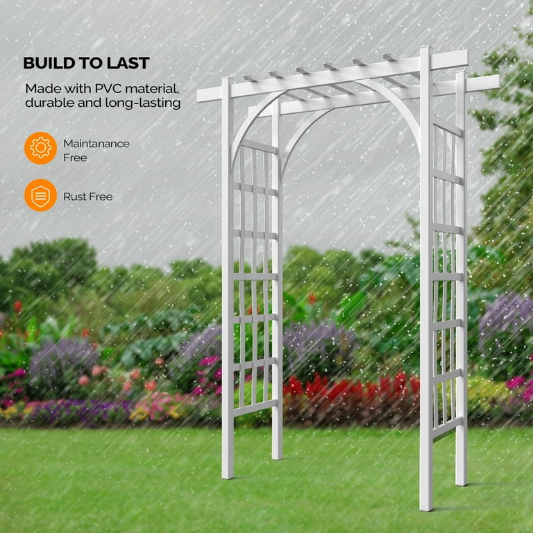 Vinyl Arbors And Trellises Hot Sale Garden Wedding Arch Trellis PVC