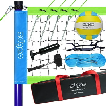 CROSSNET Four Square Volleyball Net and Game Set with Carrying Backpack ...