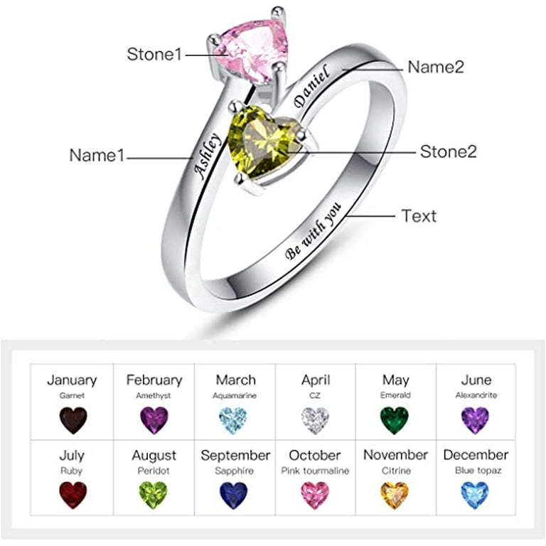 Birthstone Purity Rings For Girls