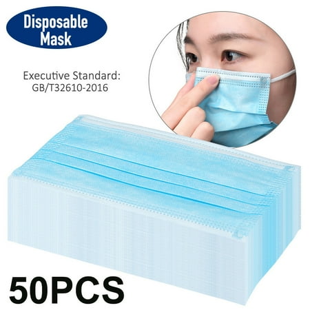 50PCS Disposable Face PPE Adaptable Nose Bar 3-Layer Protective Face ...