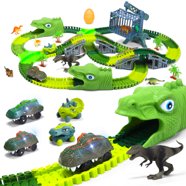 Ontel Magic Tracks Dinosaur Set, LED Toy Car with 9ft Glow in Dark Race ...