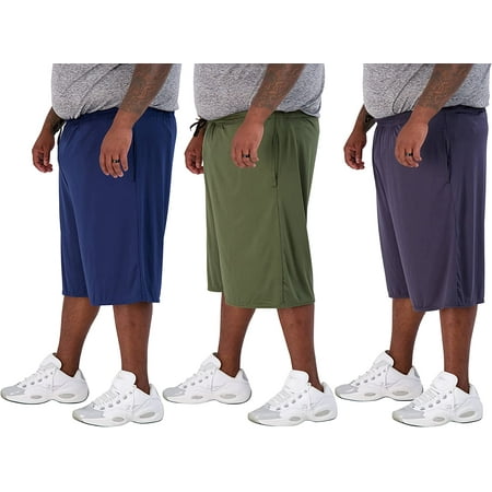 Real Essentials Men's Big & Tall 3-Pack Dry Fit & Mesh Active Athletic ...
