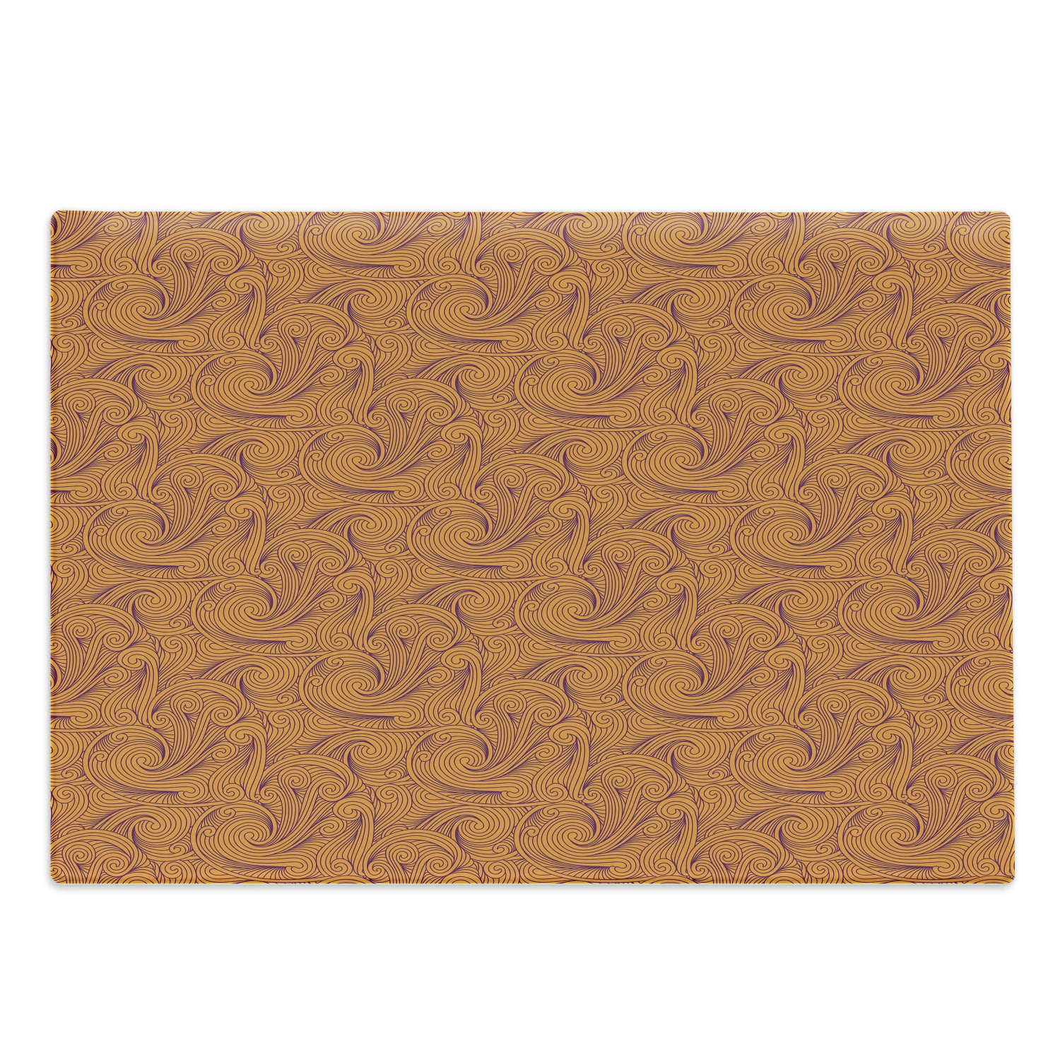 Doodle Cutting Board, Retro Romantic Engraving Style Abstract Swirling ...