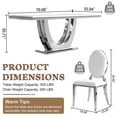 69" Faux Marble Dining Table Set for 6, Rectangular Kitchen Table with ...