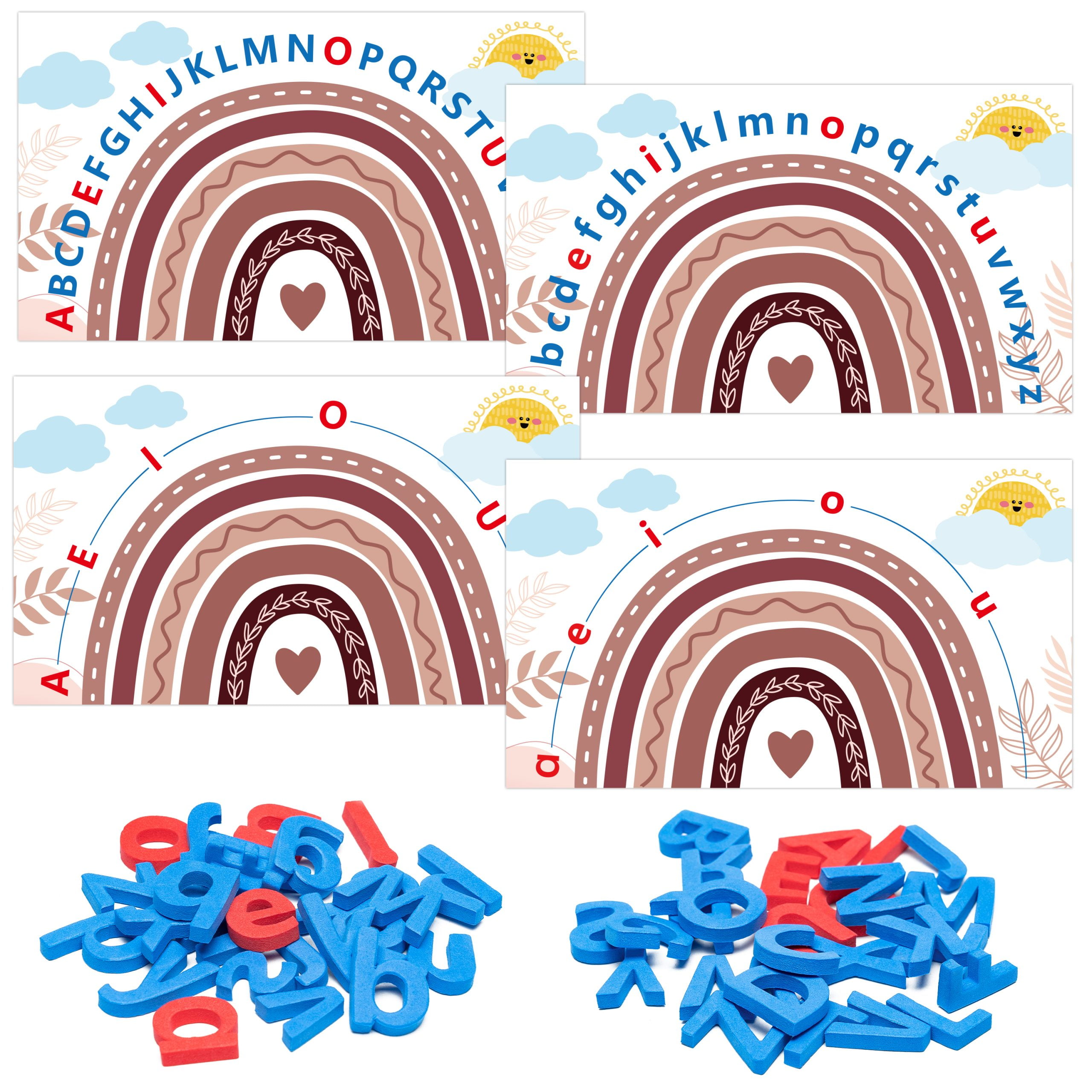 BeYumi Double Sided Boho Rainbow Alphabet Arch Mats with Foam Letters ...