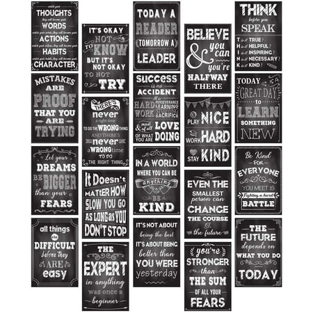 e 20 Pack Motivational Classroom Posters, Chalkboard Design ...