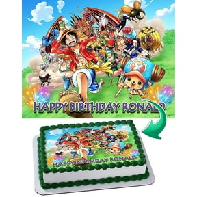 One Piece Crew Pirates Adventures Team Luffy P Edible Cake Image Topper ...