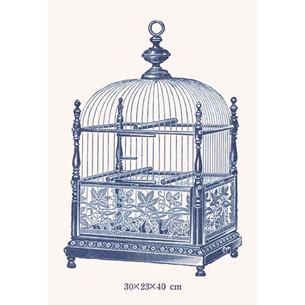 Ornate Blue Bird Cage J Fine art canvas print (20" x 30") - Walmart.com ...