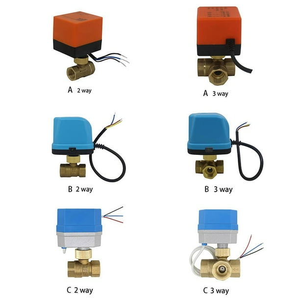 Brass Motorized Ball Valve 3 Wire 2 Control Electric Actuator 3 Ways 2
