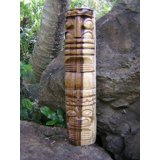 Hand Carved Abundance & Long Life Tiki Totem 20" - Outdoor Decor | # ...