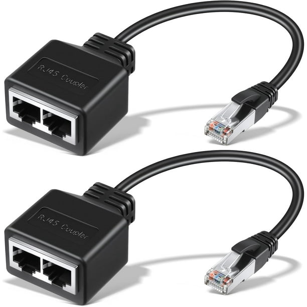 RJ45 Ethernet Cable 2 Pcs Network Adapter Ethernet Splitter Adapter ...