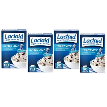 Lactaid Fast Act Lactase Enzyme Caplets, Digestive Aid for Lactose ...