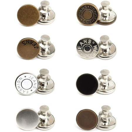 8 Sets Replacement Jeans Buttons 17mm No Sew Instant Metal Combo Copper ...