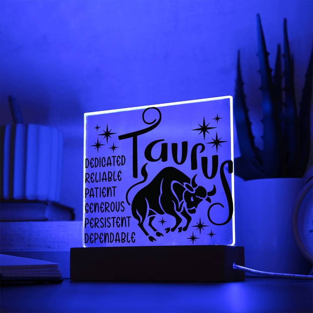 Taurus Zodiac Sign Positive Traits | Acrylic Square Plaque - Walmart.com