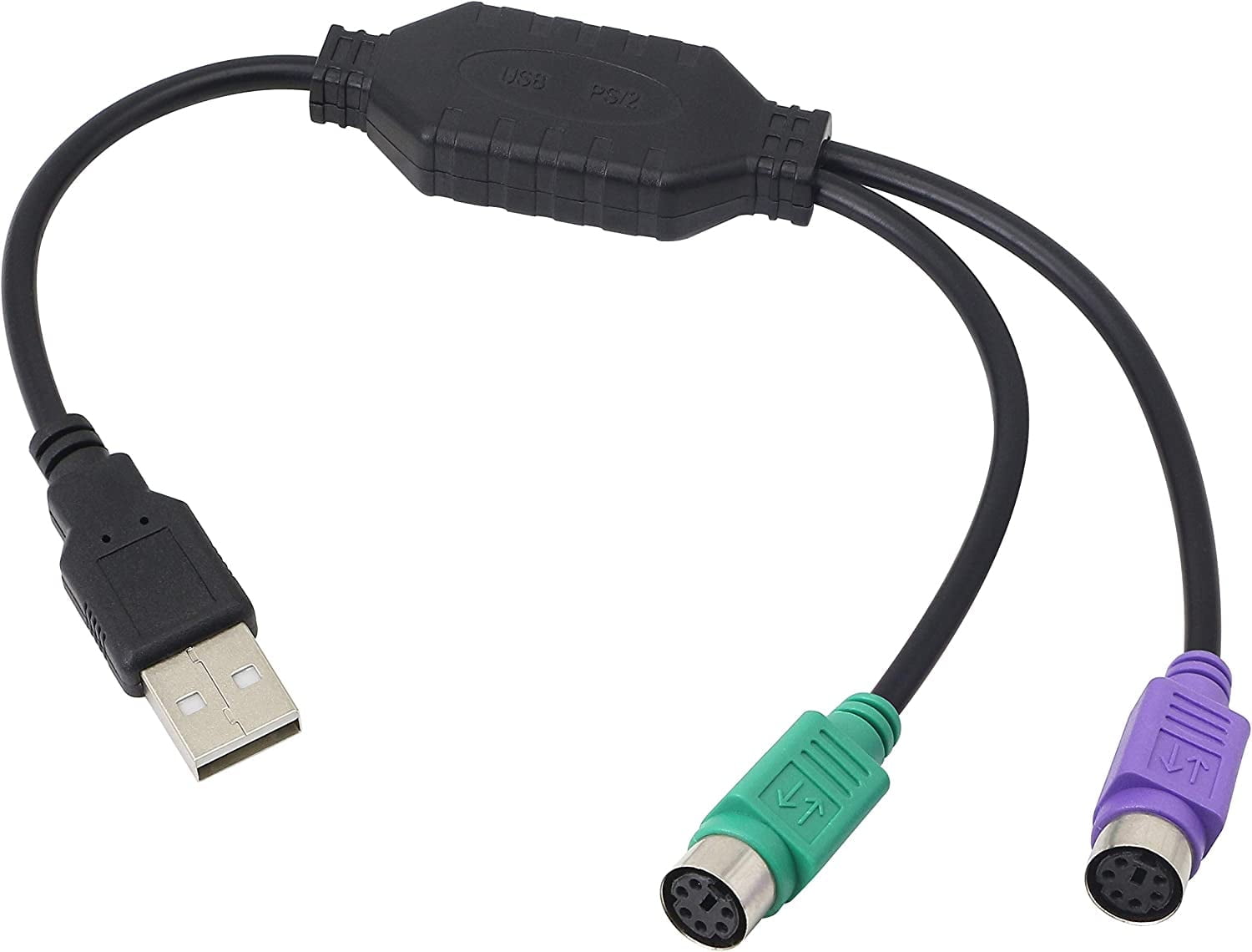 Cable PS/2 a USB Conector USB a PS/2 Adaptador USB activo a PS/2 dual ...
