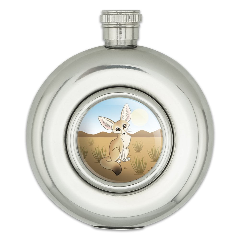 Fennec Fox Round Stainless Steel 5oz Hip Drink Flask - Walmart.com