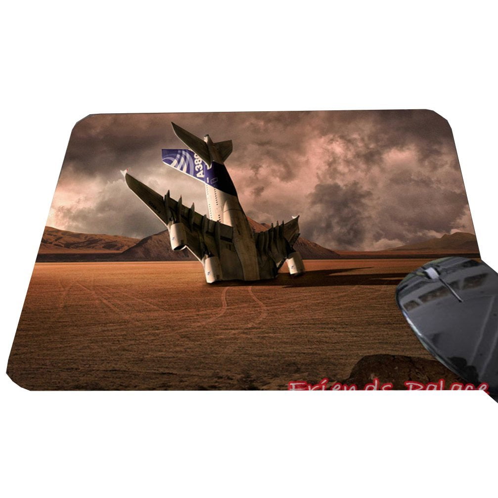 Grand Airbus A-380 in Desert Airplane Mouse Pad One point landing ...