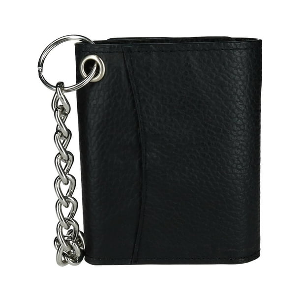 CTM Pebble Grain Leather RFID Trifold Chain Wallet (Men) - Walmart.com