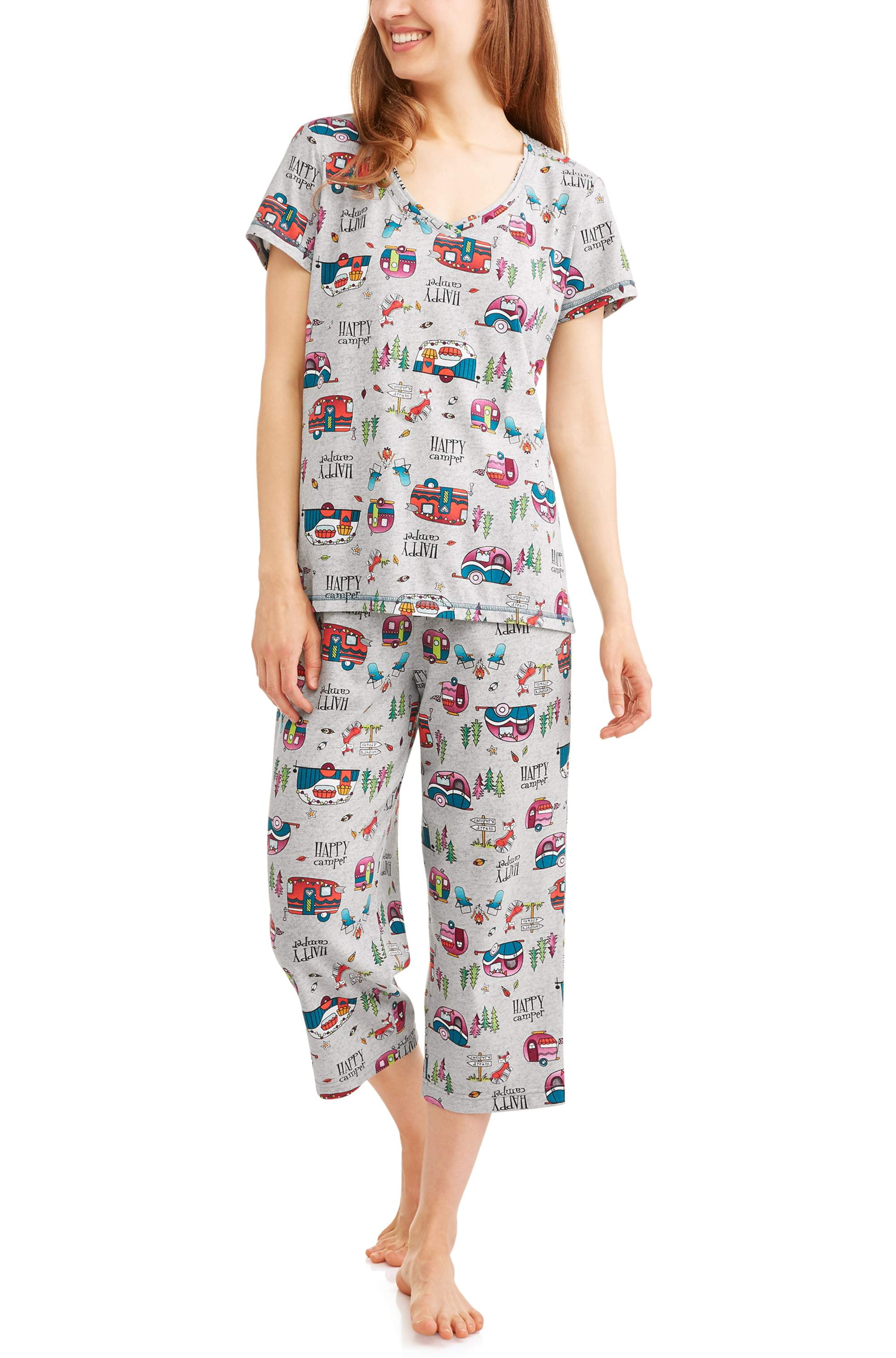 Secret Treasures Womens Pajama Tee And Capri Sleep Pant 2 Piece