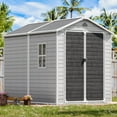 July's Song Outdoor Storage Shed, 8'x6' Resin Shed with Lockable Door ...