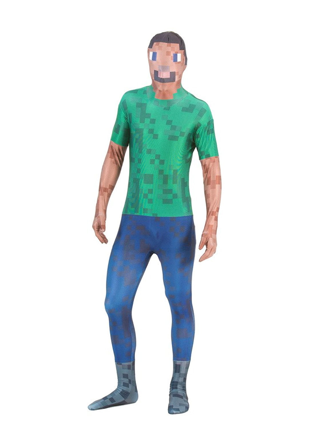 Pixelated Green Man Adult Morphsuit Costume - Walmart.com