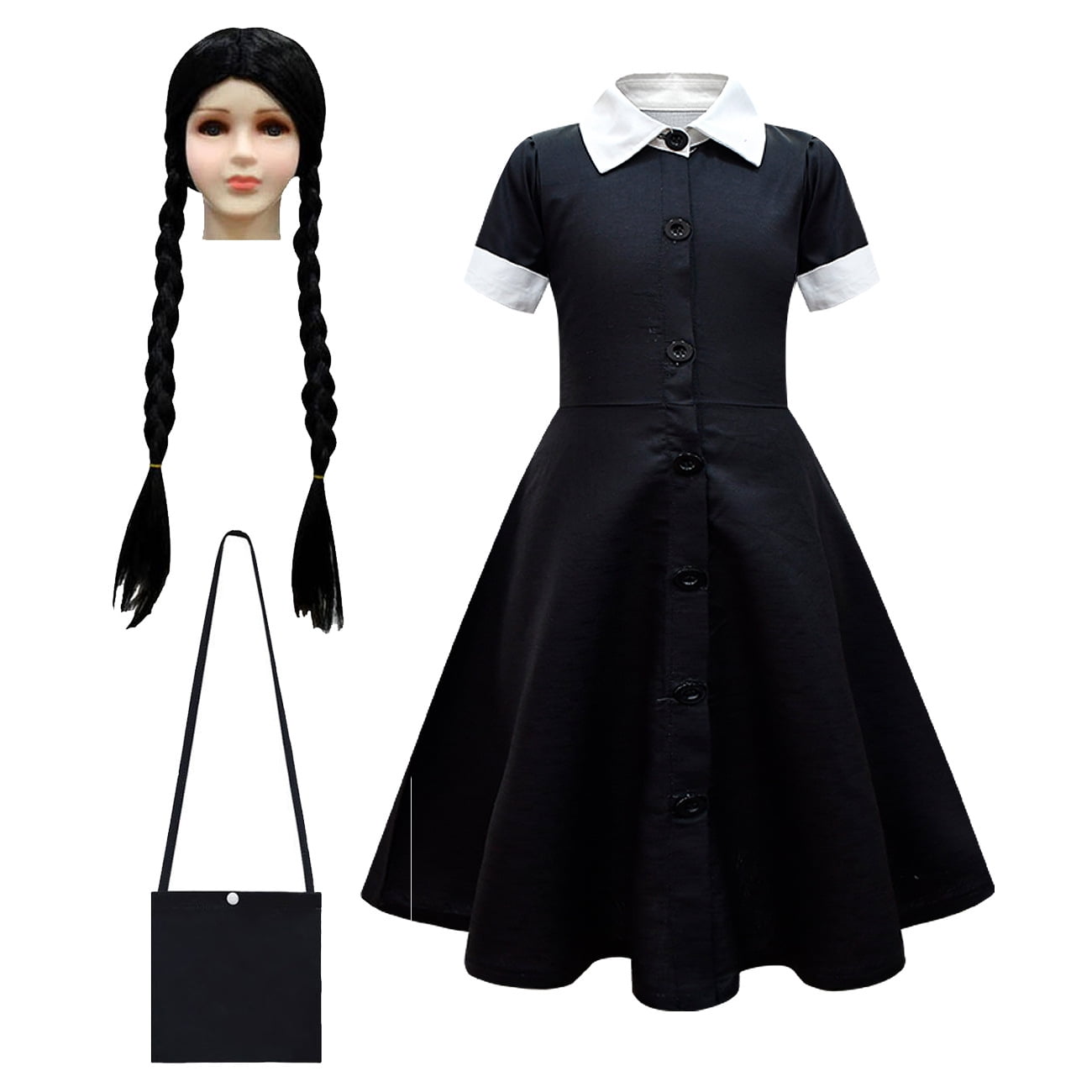 Wednesday Costume for Kids Girls Addams Family Costumes Halloween ...