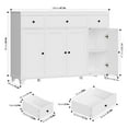 Homfa 47'' White Sideboard Buffet Cabinet with 3 Drawers, Modern Coffee ...