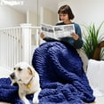 Comtest Chunky Knit Blanket Throw Blanket, 47 "x 59", Navy - Walmart.com