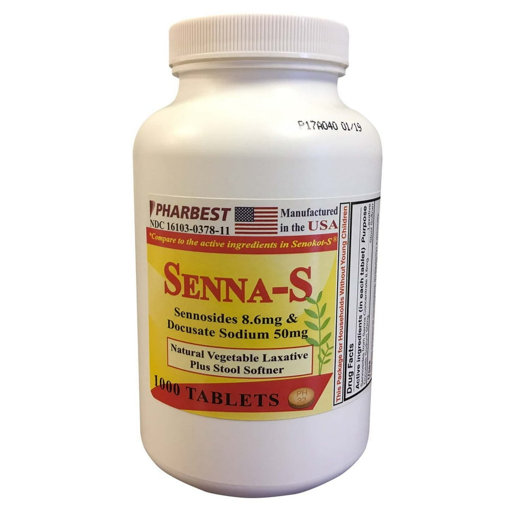 Pharbest Senna Plus Vegetable Laxative with stool softener - 1000 ...