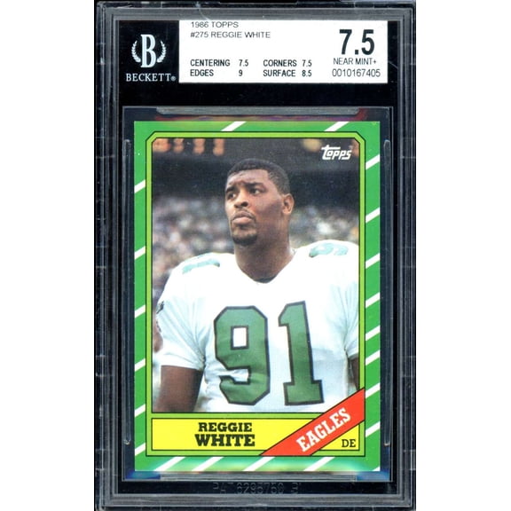 Reggie White Rookie Card 1986 Topps #275 BGS 7.5 (holder issue ...