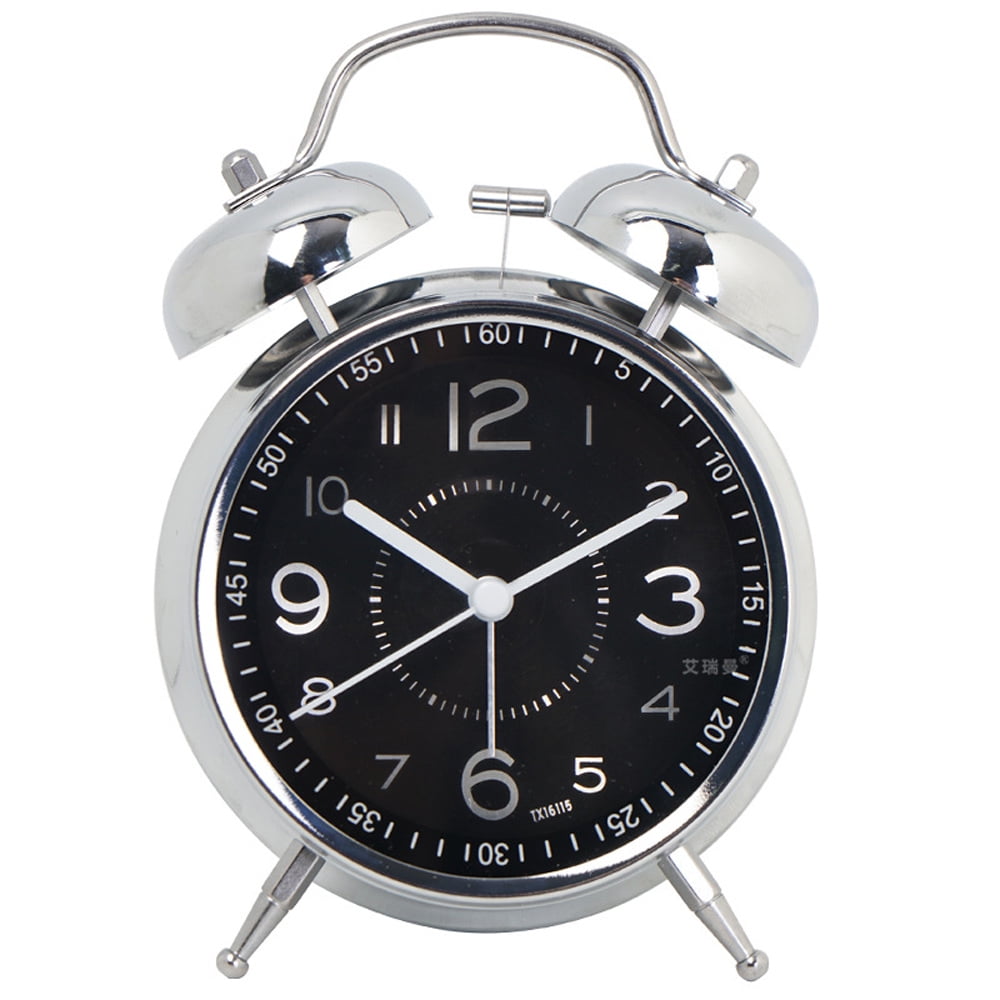 Wrought iron student small alarm clock, children's mute fashion desk ...