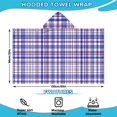 Blue and Purple Checkered Pattern Teens Hooded Bath Towel Wrap for Ages ...