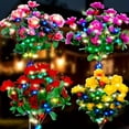 2 Sets Solar Azalea Flower Lights, Indoor Outdoor Simulated Floral Lamp ...