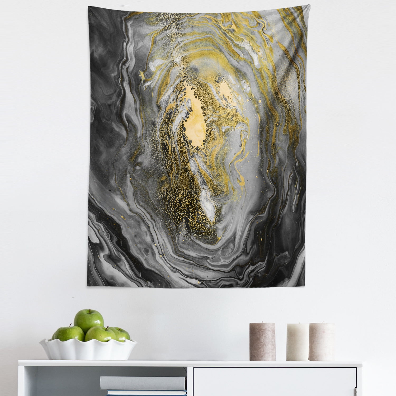Marble Tapestry, Modern Vortex of Waves Marbling Inspired Shapes and ...