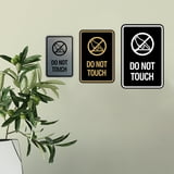 Signs ByLITA Portrait Round Do Not Touch Sign (Ivory/Dark Brown ...