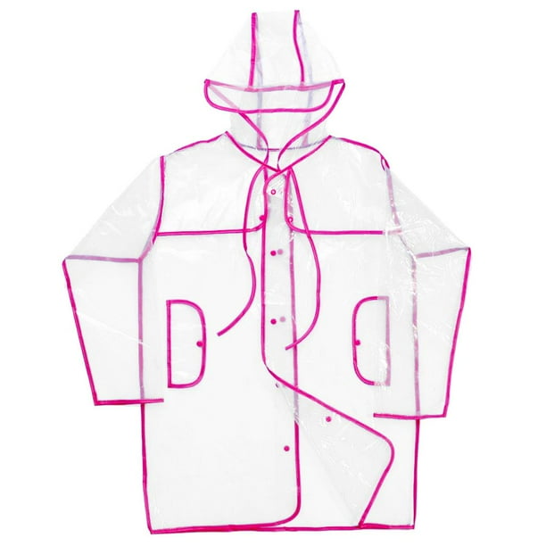 Transparent Clear Rain Coat Festival Camping Raincoat for Women Pink ...