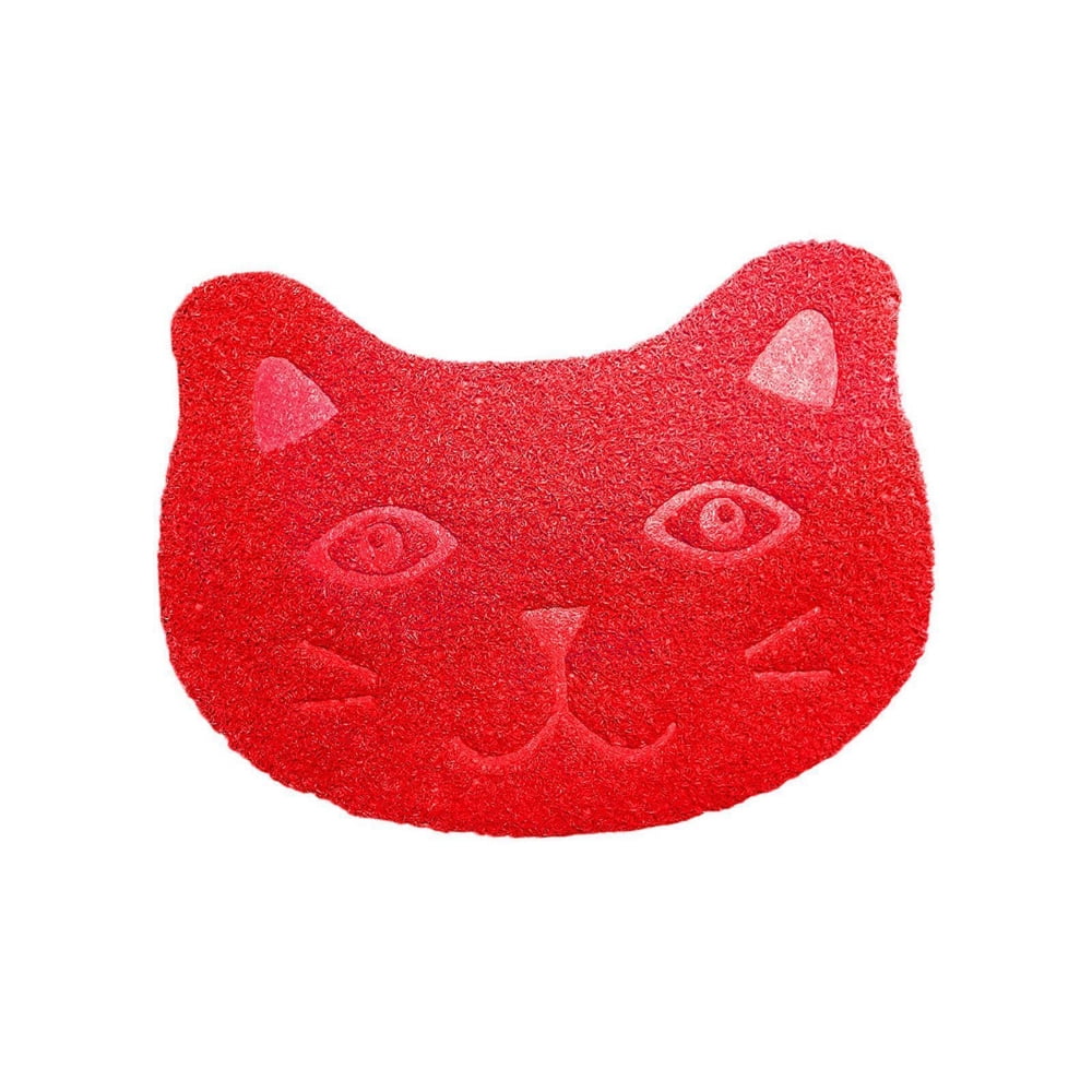 PEACNNG Waterproof Non-slip Cat Face Shape Mat, Cat Dog Rubbing Mat ...