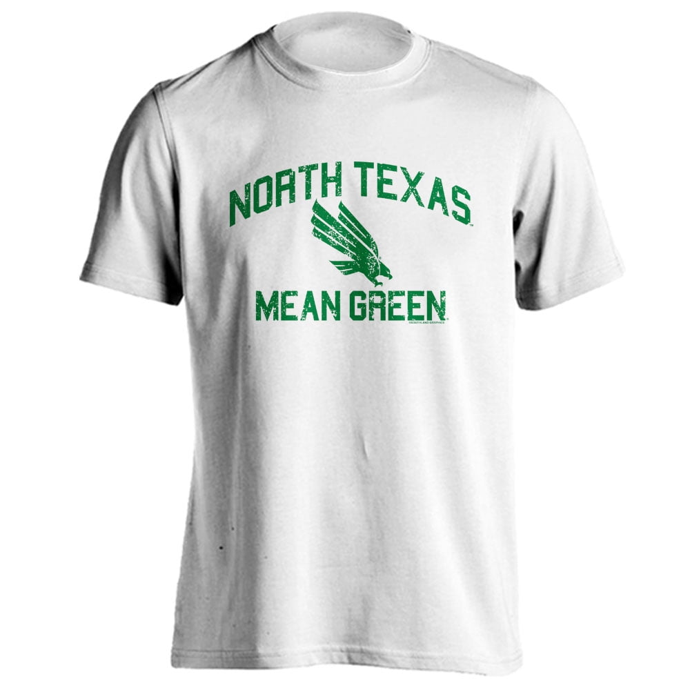 North Texas UNT Mean Green Distressed Retro Eagle Logo White Short ...