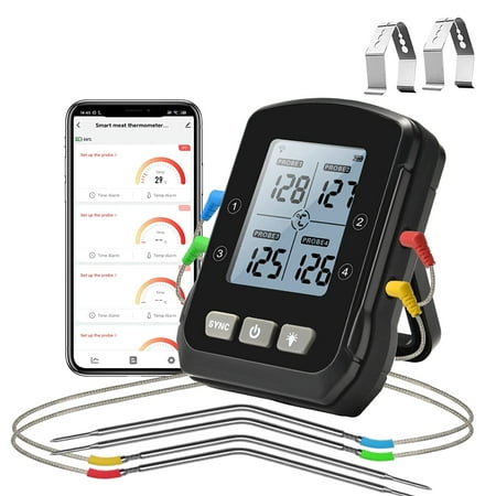 Wireless Meat Thermometer 328FT Remote Digital Meat Thermometer ...