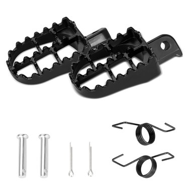 2X Black Motorcycle Foot Pegs Pedal Pad Footrest Left + Right Bolt ...
