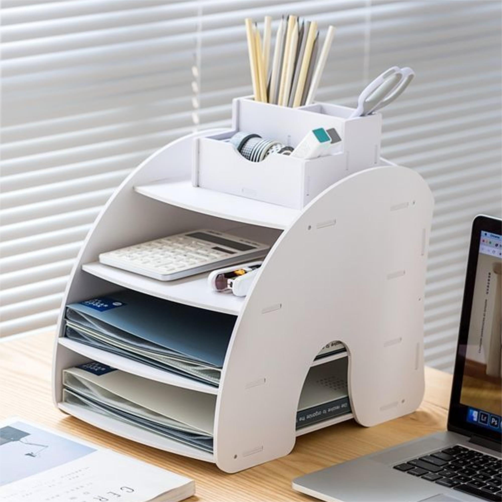 Cipaher 4 Trays Paper Organizer Letter Tray with Pen Organizer Desk ...