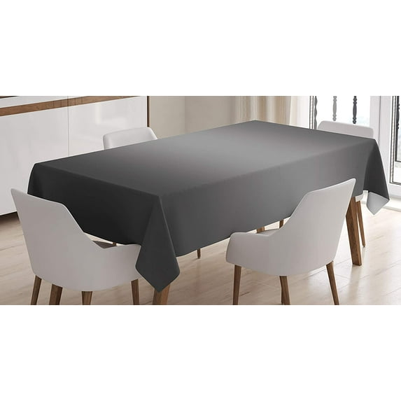 Ombre Tablecloth, Fume Fog Dark Smoke Industry Theme Inspired Dark Grey ...