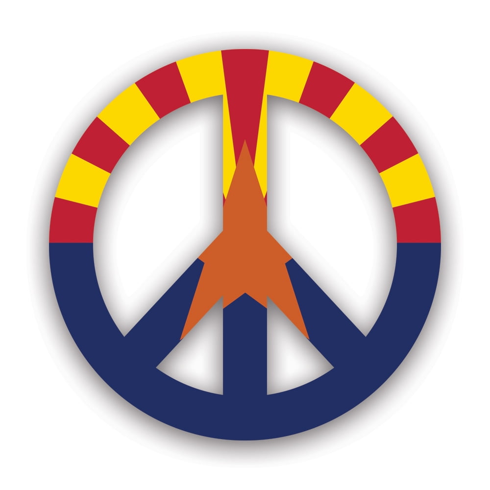 Arizona Flag Peace Symbol Sticker Decal - Self Adhesive Vinyl ...