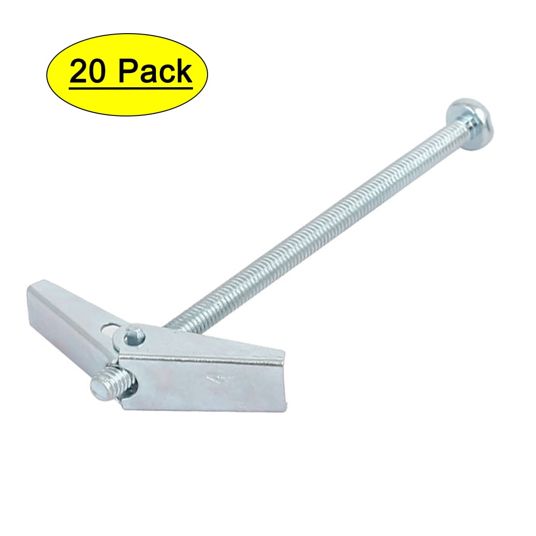 M4 x 75mm Male Thread Spring Loaded Hollow Wall Round Head Toggle Bolt ...