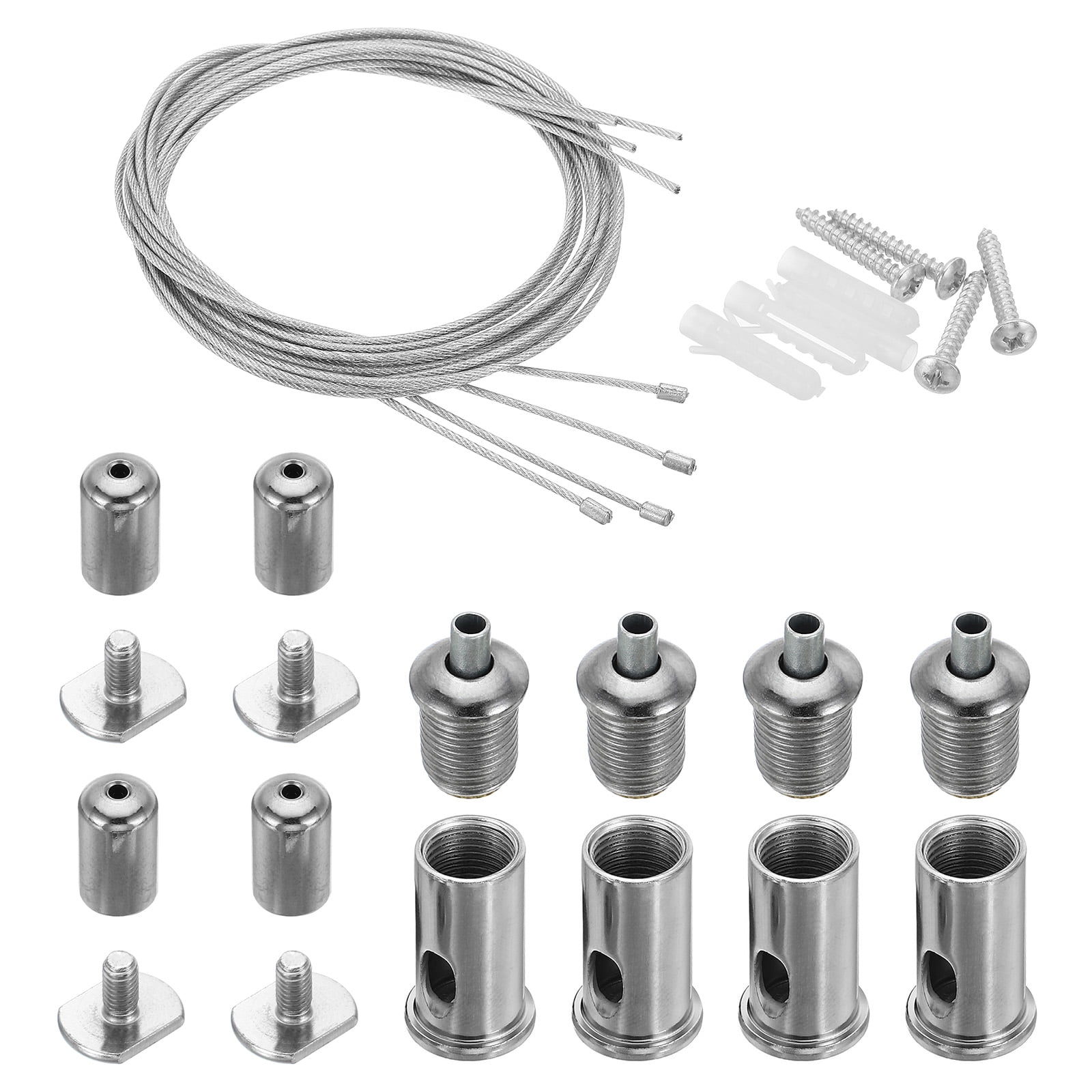 Uxcell Steel Cable Hanging Fixture Ceiling Stud Wire Rope Kit for LED ...
