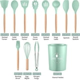 Silicone Cooking Utensil Set, Fungun Non-stick Kitchen Utensil 11 Pcs ...