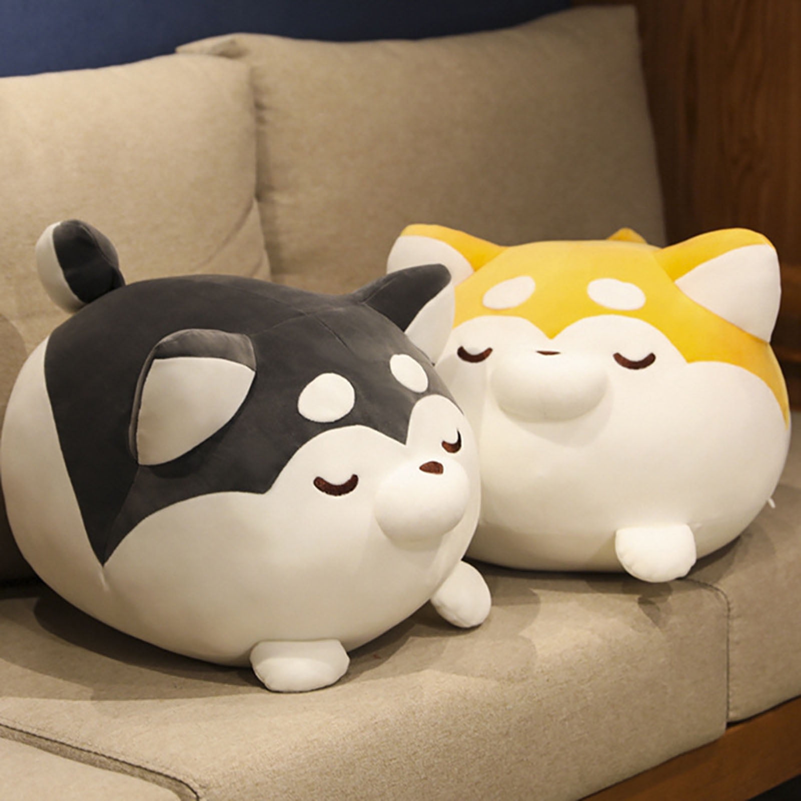 HYDa 30/40/50cm Dog Plush Pillow Cute Animal Doll Fully Stuffed ...